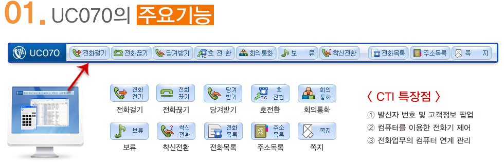 070인터넷 전화 CTI 서비스 - UC070